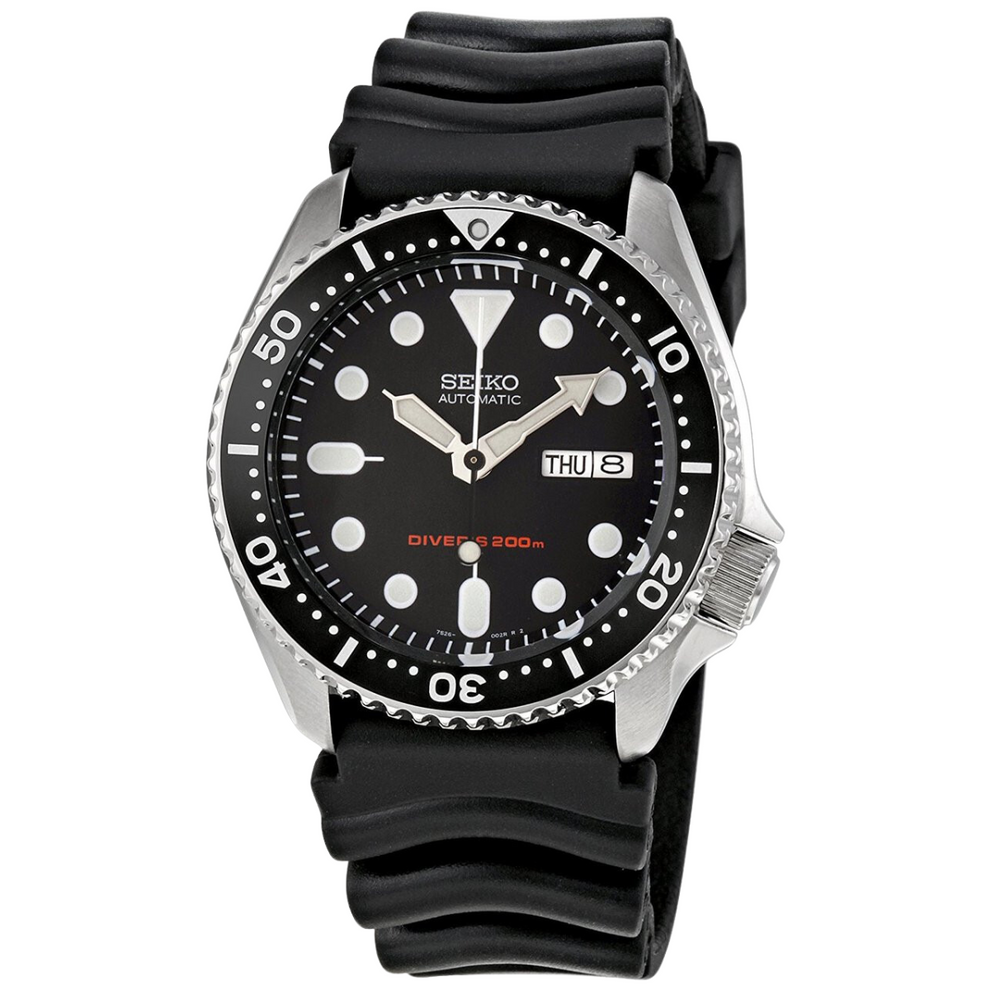 นาฬิกา SEIKO Black SKX 200m Rubber Strap Men's Watch รุ่น SKX007 SKX00 ...